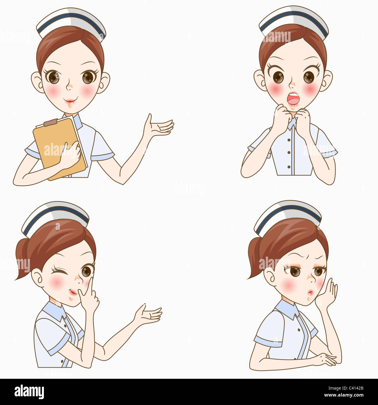 various types of expressions of nurse Stock Photo - Alamy