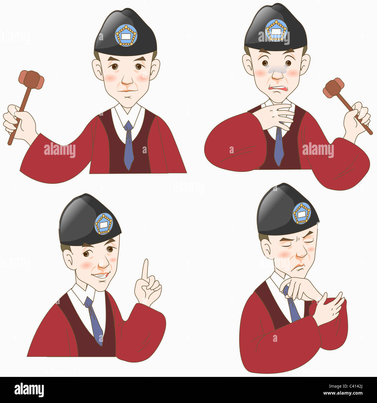 various types of expressions of judge Stock Photo - Alamy