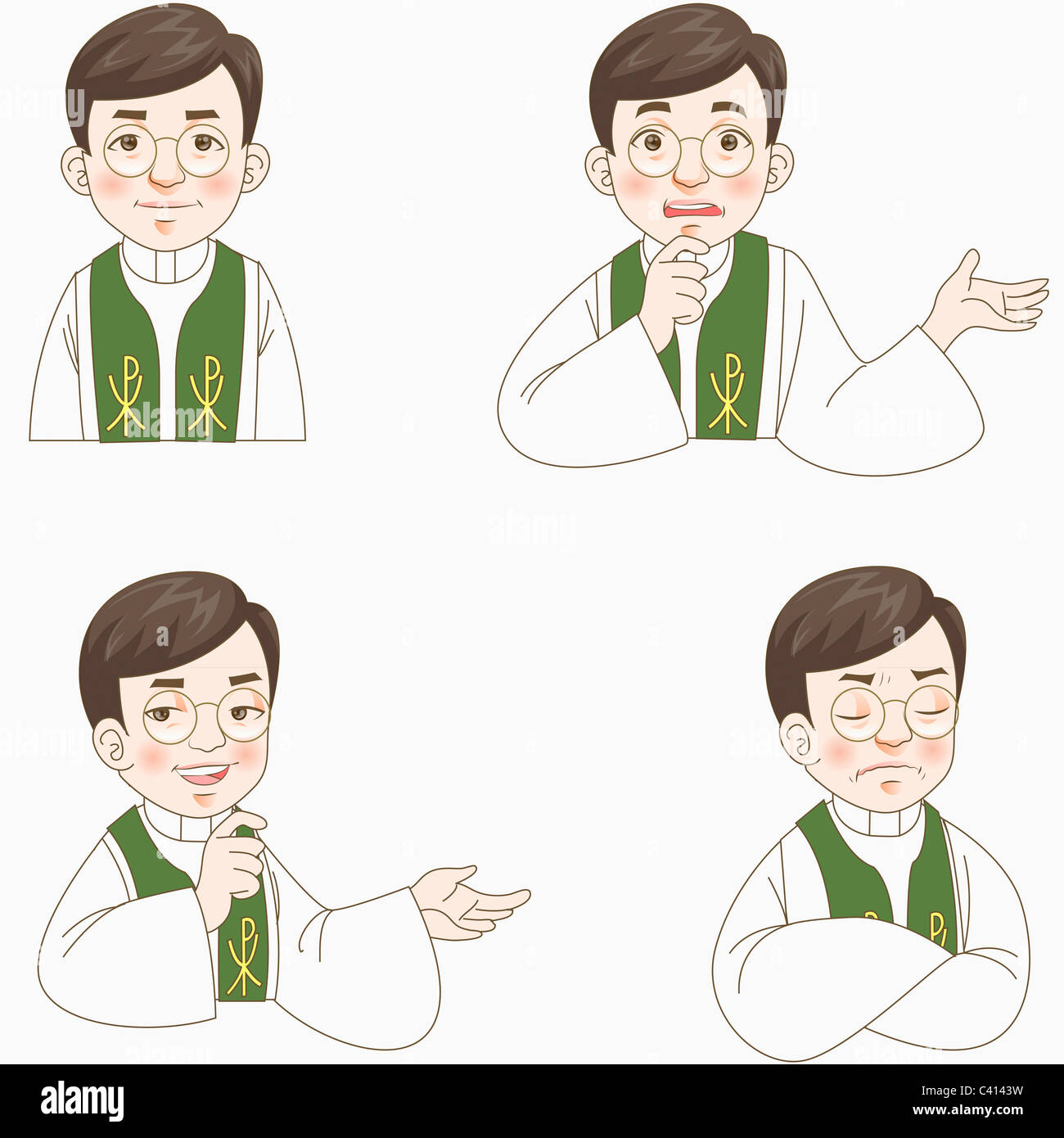 various types of expressions of cleric Stock Photo - Alamy