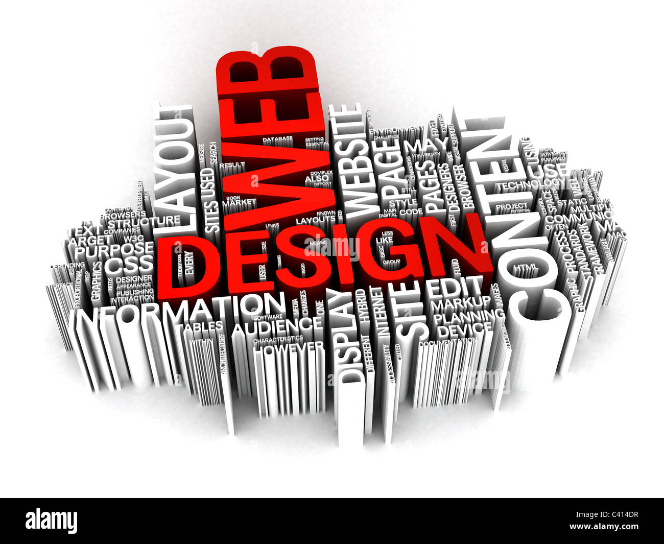 3d Web Design islated on white background Stock Photo - Alamy