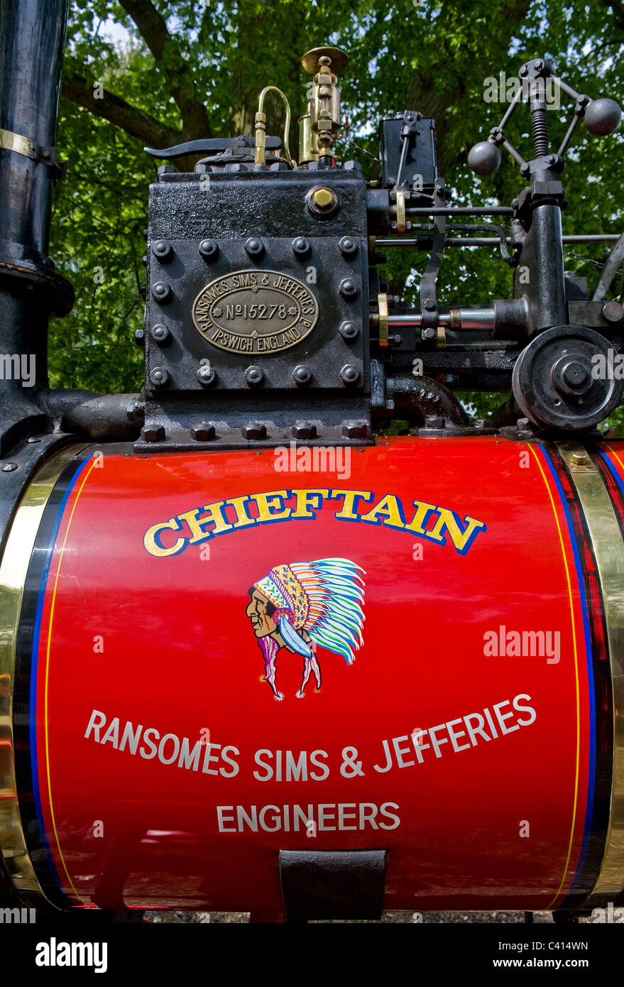 Steam traction engine side boiler metal iconic metal hi-res stock ...