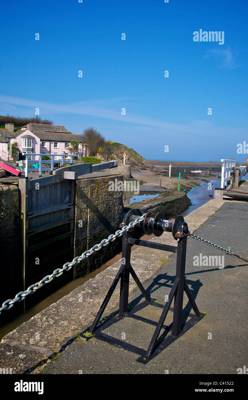 Bude Cornwall UK Canal Sea Lock Sealock Stock Photo - Alamy