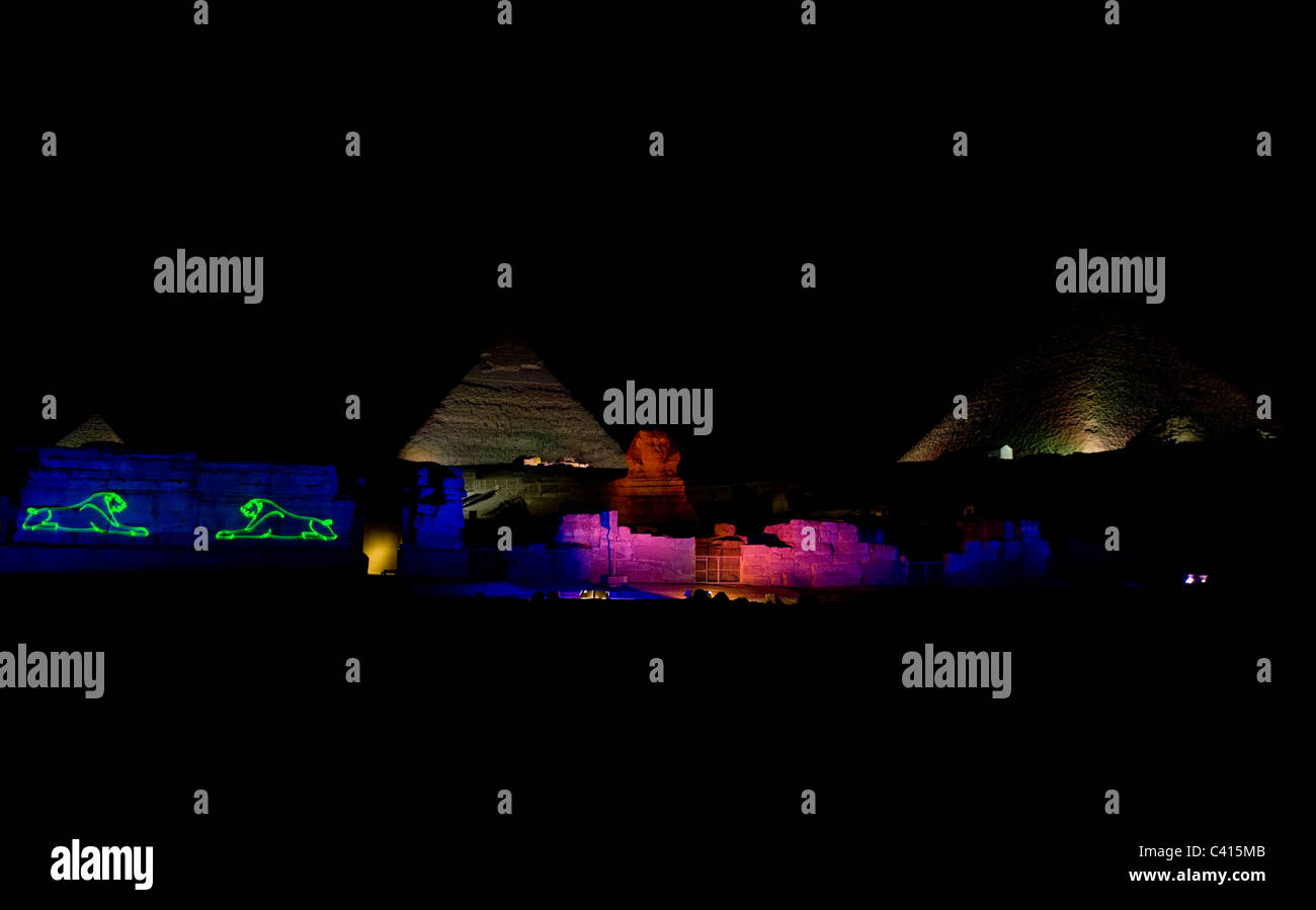 Pyramid light and sound show hi-res stock photography and images - Alamy