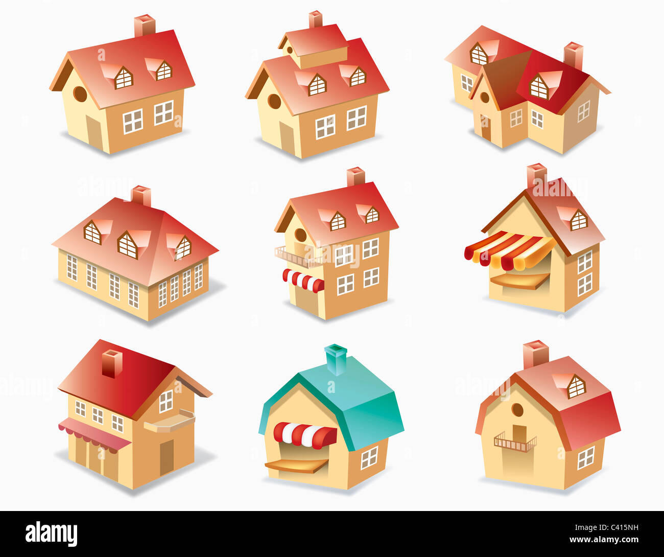 various types of buildings Stock Photo - Alamy