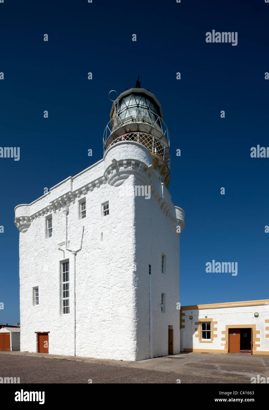 Sunny view of the Museum of Scottish Lighthouses, Kinnaird Head ...
