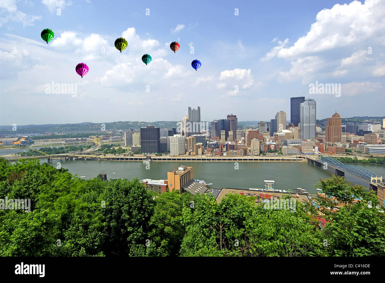 Pittsburgh from the air hi-res stock photography and images - Alamy