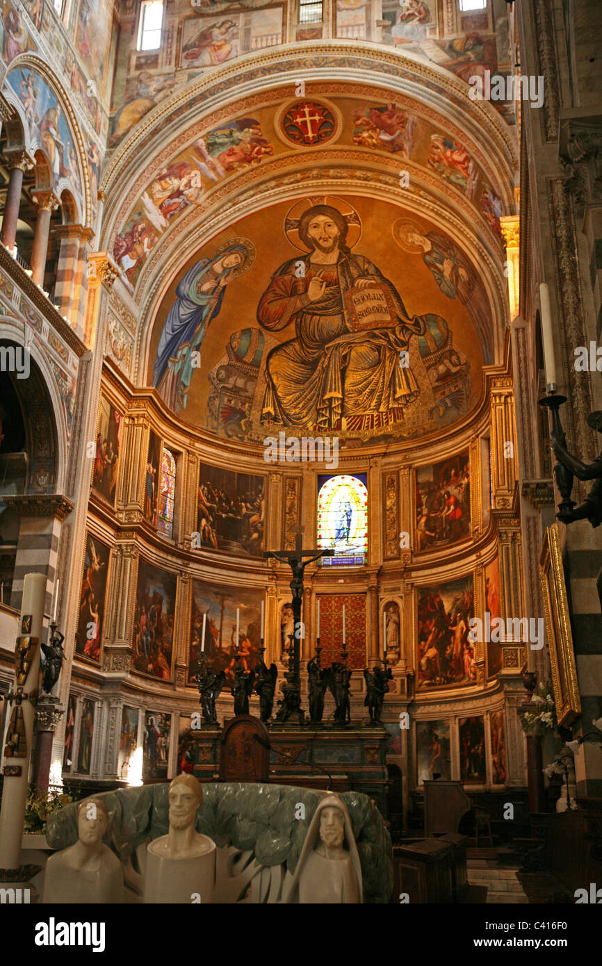 Interior details of the Duomo in the Field of miracles Pisa Italy ...