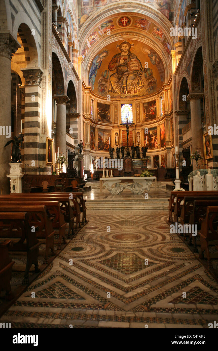 Interior details of the Duomo in the Field of miracles Pisa Italy ...