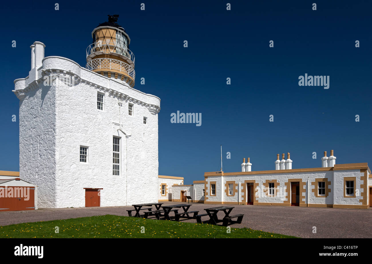 Sunny view of the Museum of Scottish Lighthouses, Kinnaird Head ...