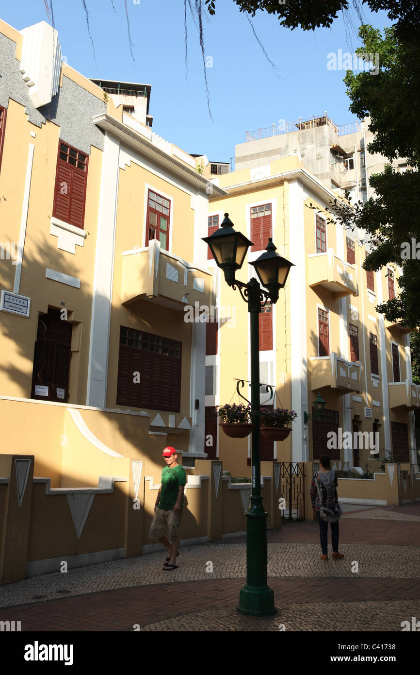 Lilau Square Portuguese architecture, Macau Stock Photo - Alamy