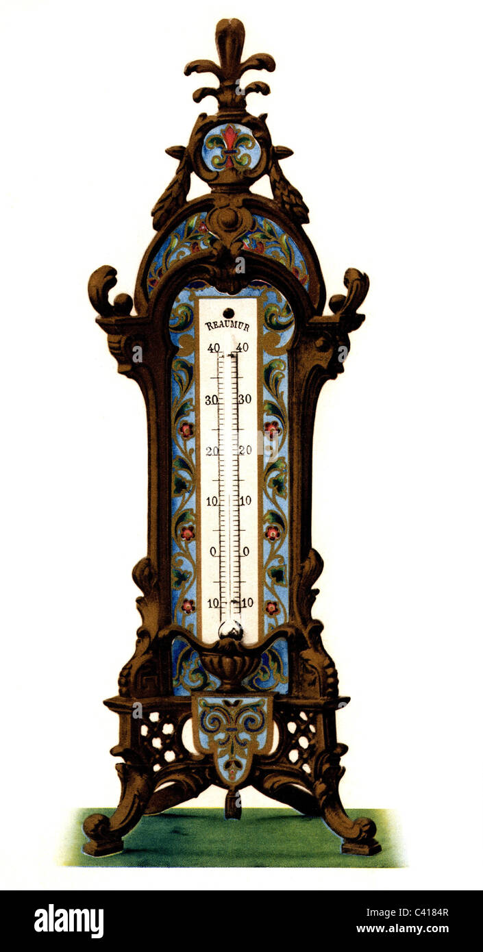 measure and weight, thermometer, enamelled bronze, by E. Grohmann ...