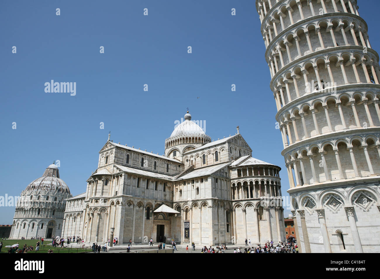 The leaning tower of Pisa designed as the bell tower for the Duomo or ...
