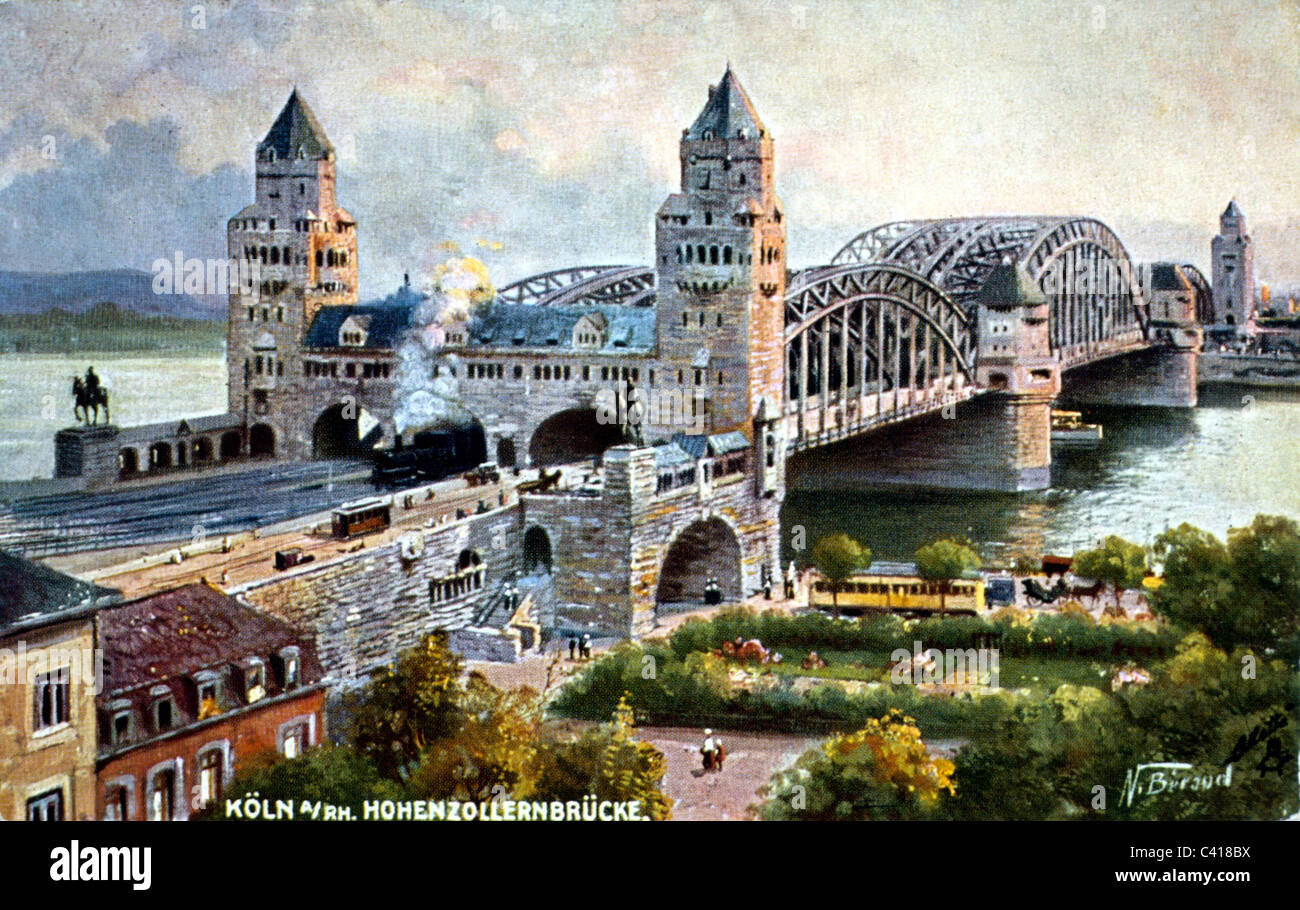 geography / travel, Germany, Cologne, Hohenzollernbruecke, picture ...