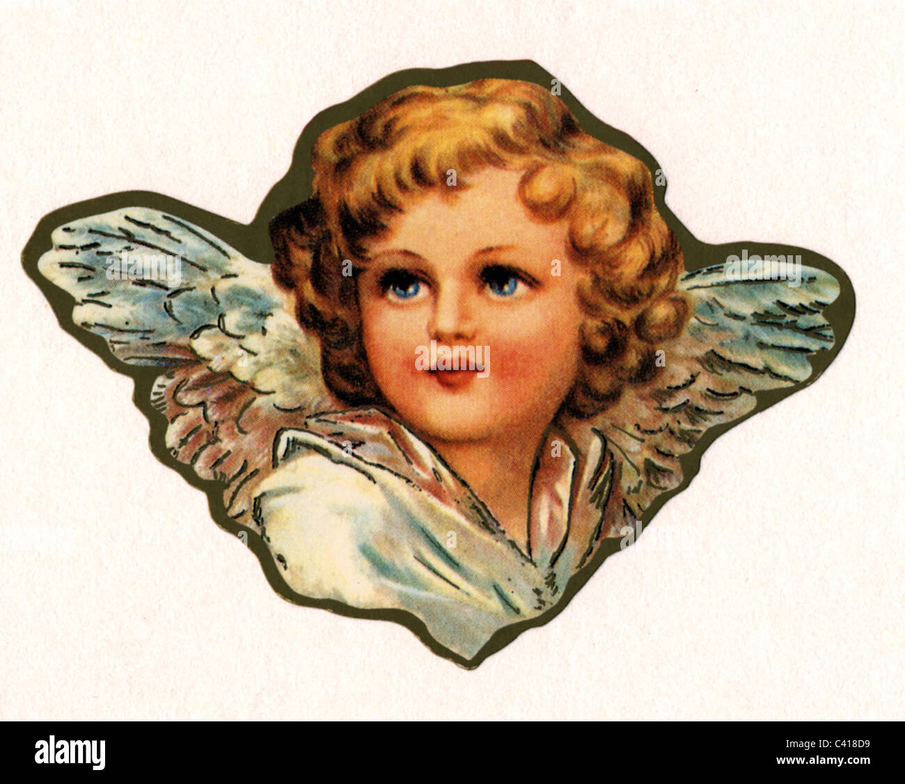 kitsch, angel, coloured illustration, circa 1900, Additional-Rights ...