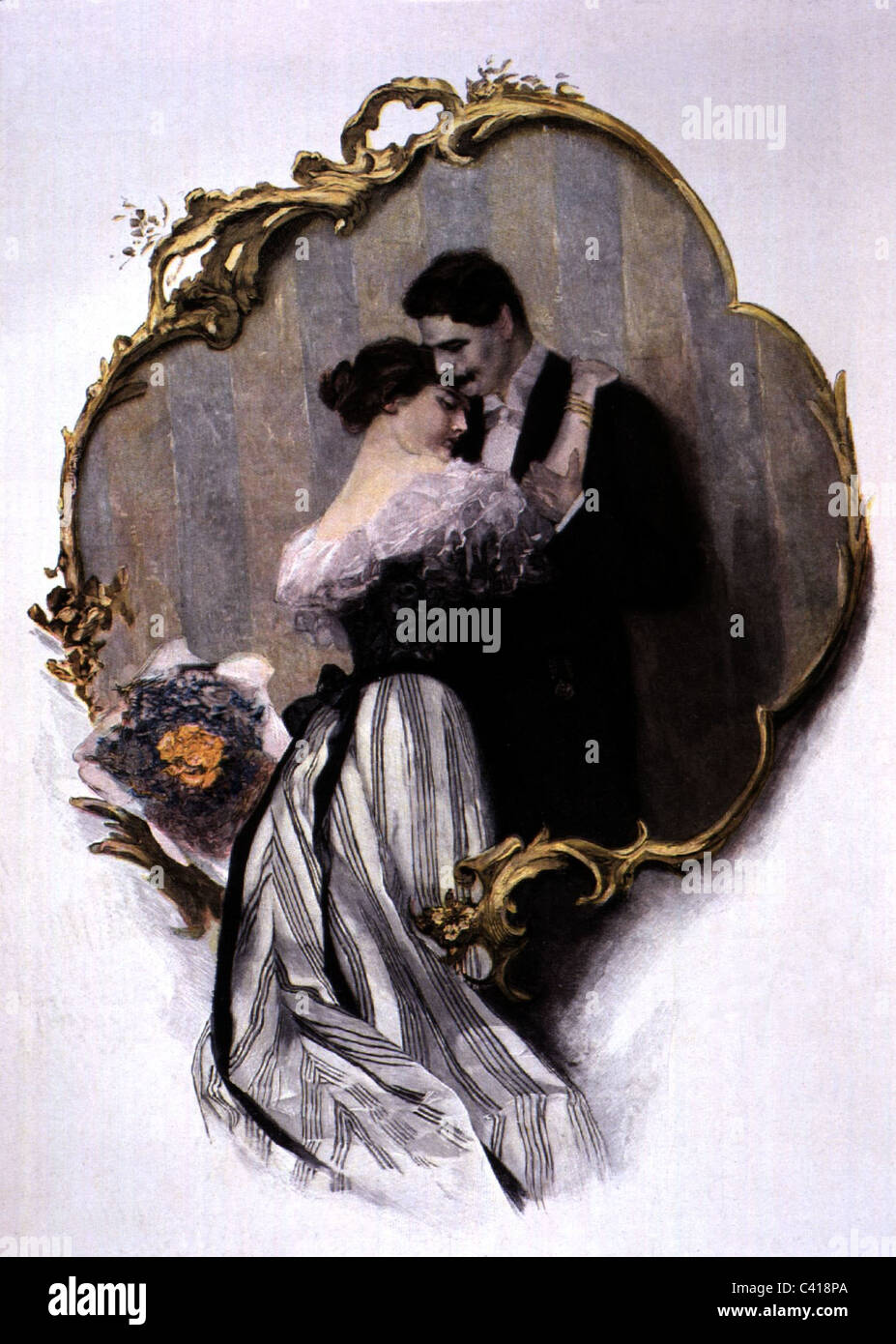 1900s couple embrace hi-res stock photography and images - Alamy