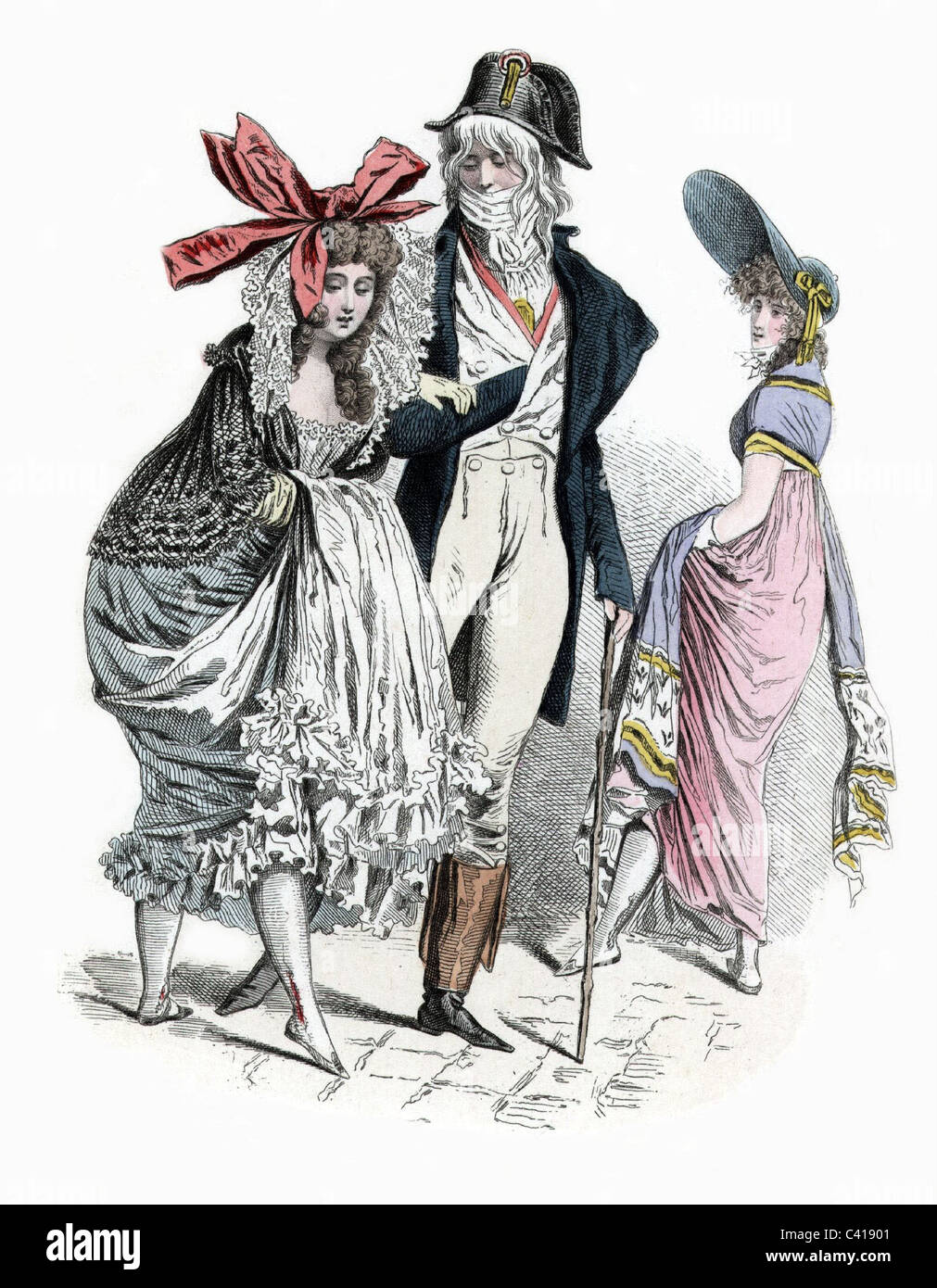 fashion, 18th century, France, 1796, in times of the French Revolution ...