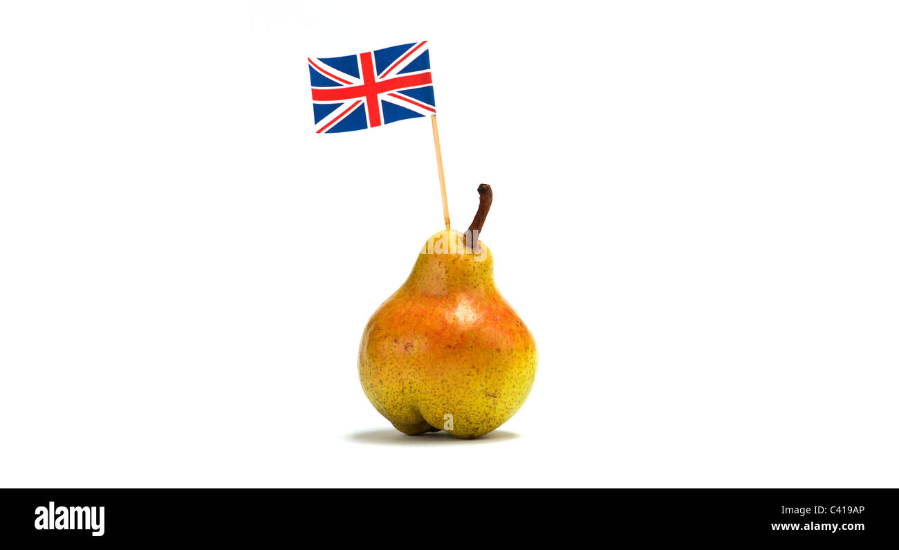 William pear with union jack flag Stock Photo - Alamy