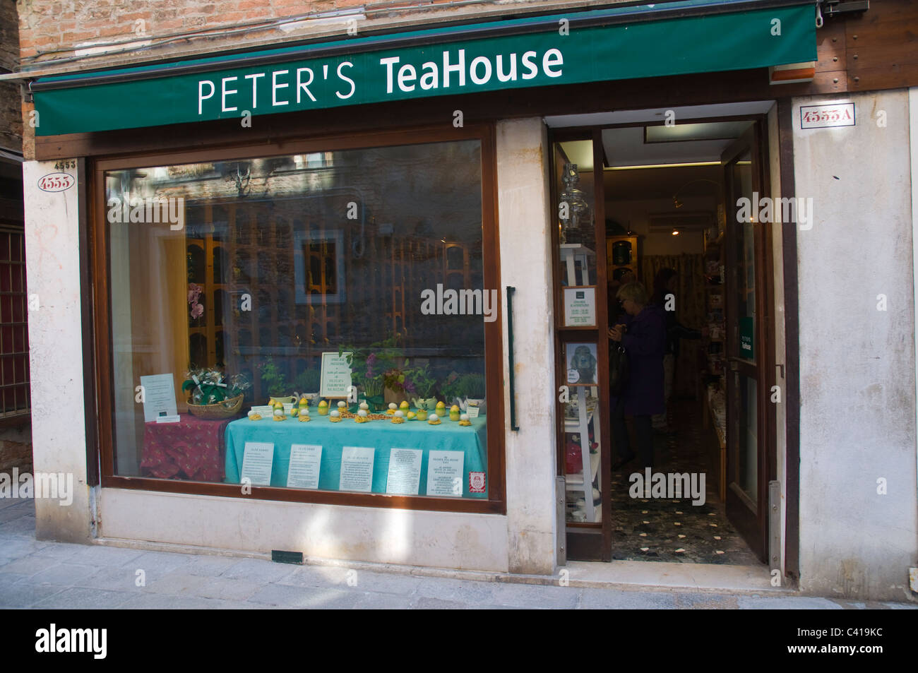 Tea shop exterior Cannaregio district Venice Italy Europe Stock Photo ...
