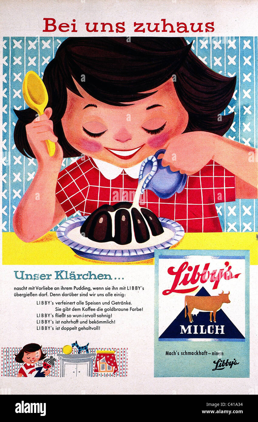 advertising, beverage, milk, "Libby's", 1957, Additional-Rights ...