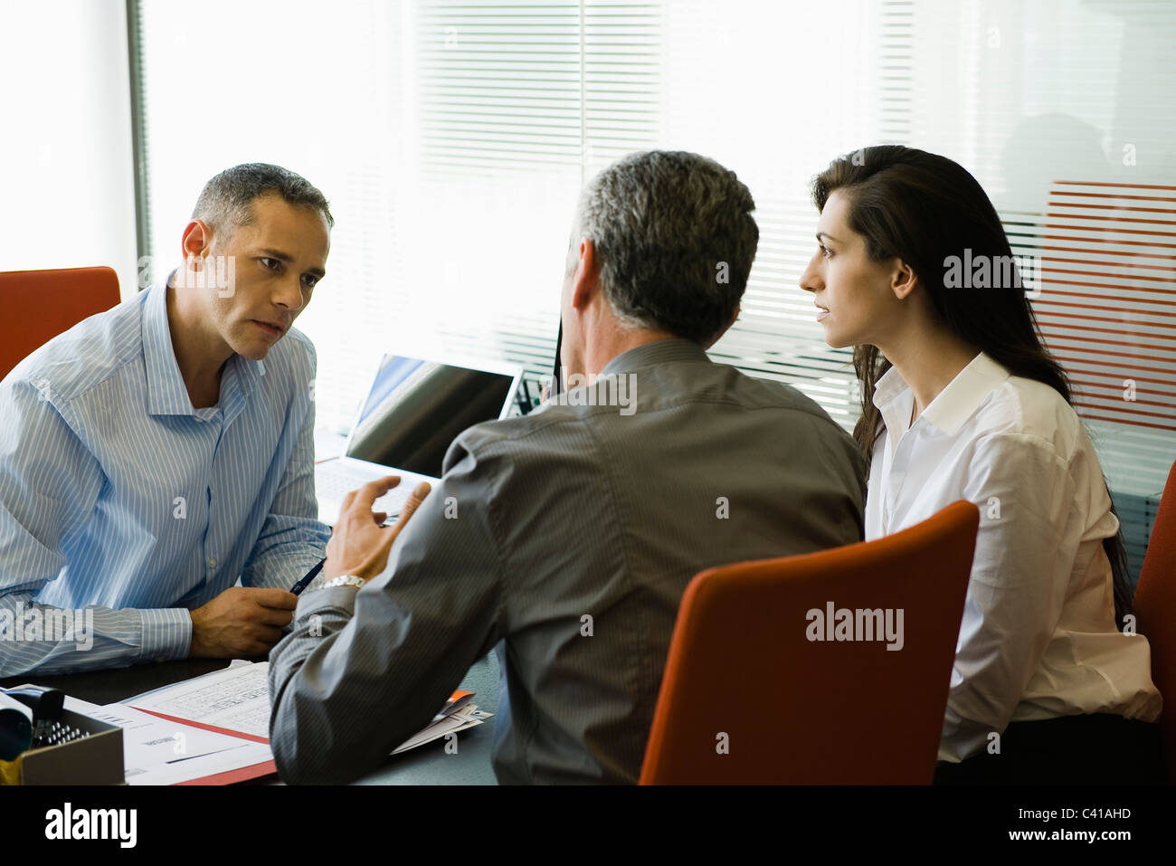 Interview desks hi-res stock photography and images - Alamy