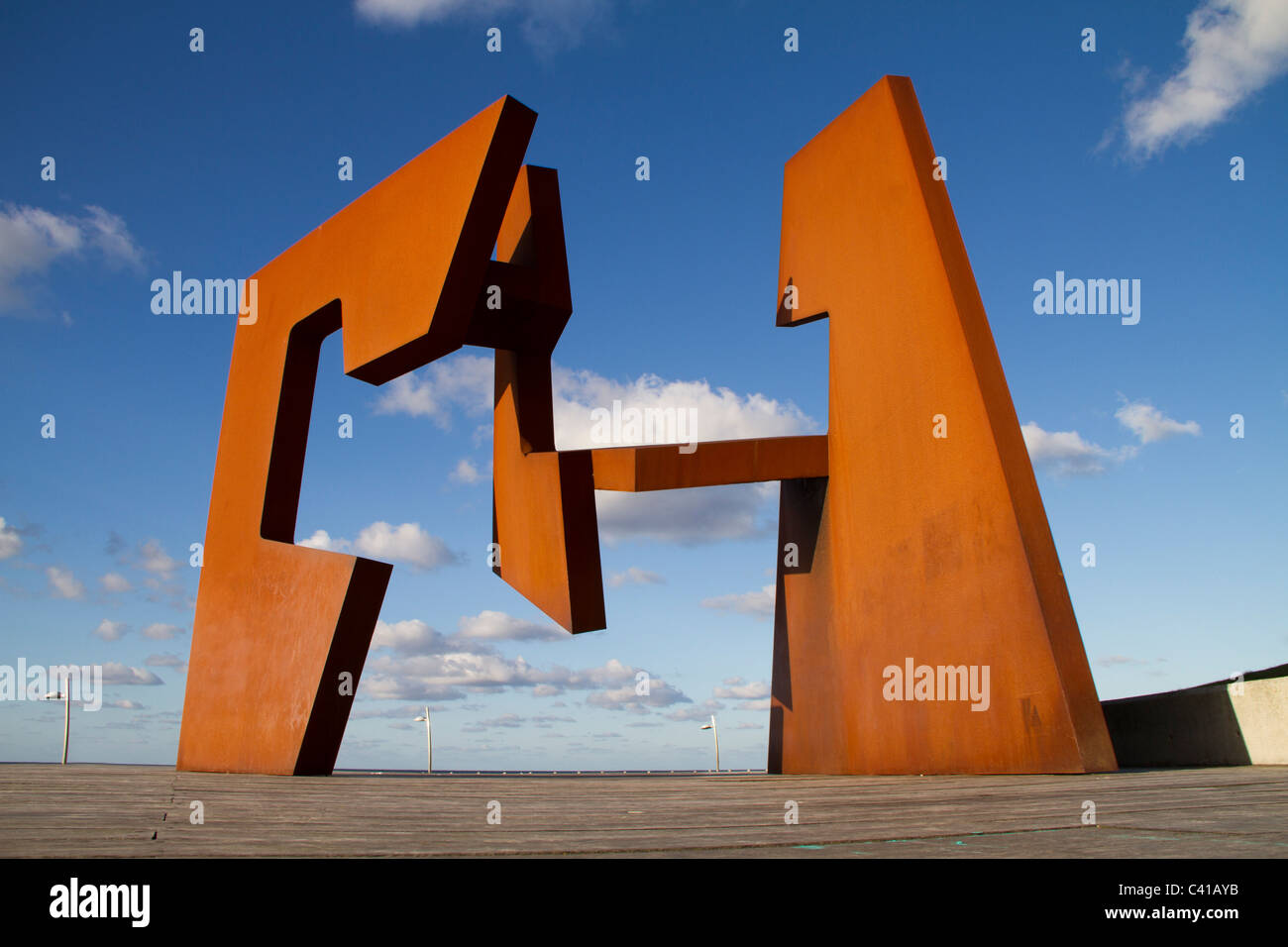 Sculpture by Jorge Oteiza in San Sebastian, the Basque country Stock ...