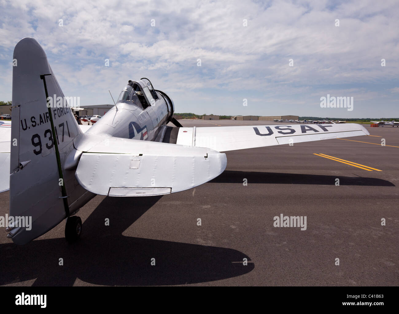 AT-6 Texan, known as the Harvard training plane on runway Stock Photo ...
