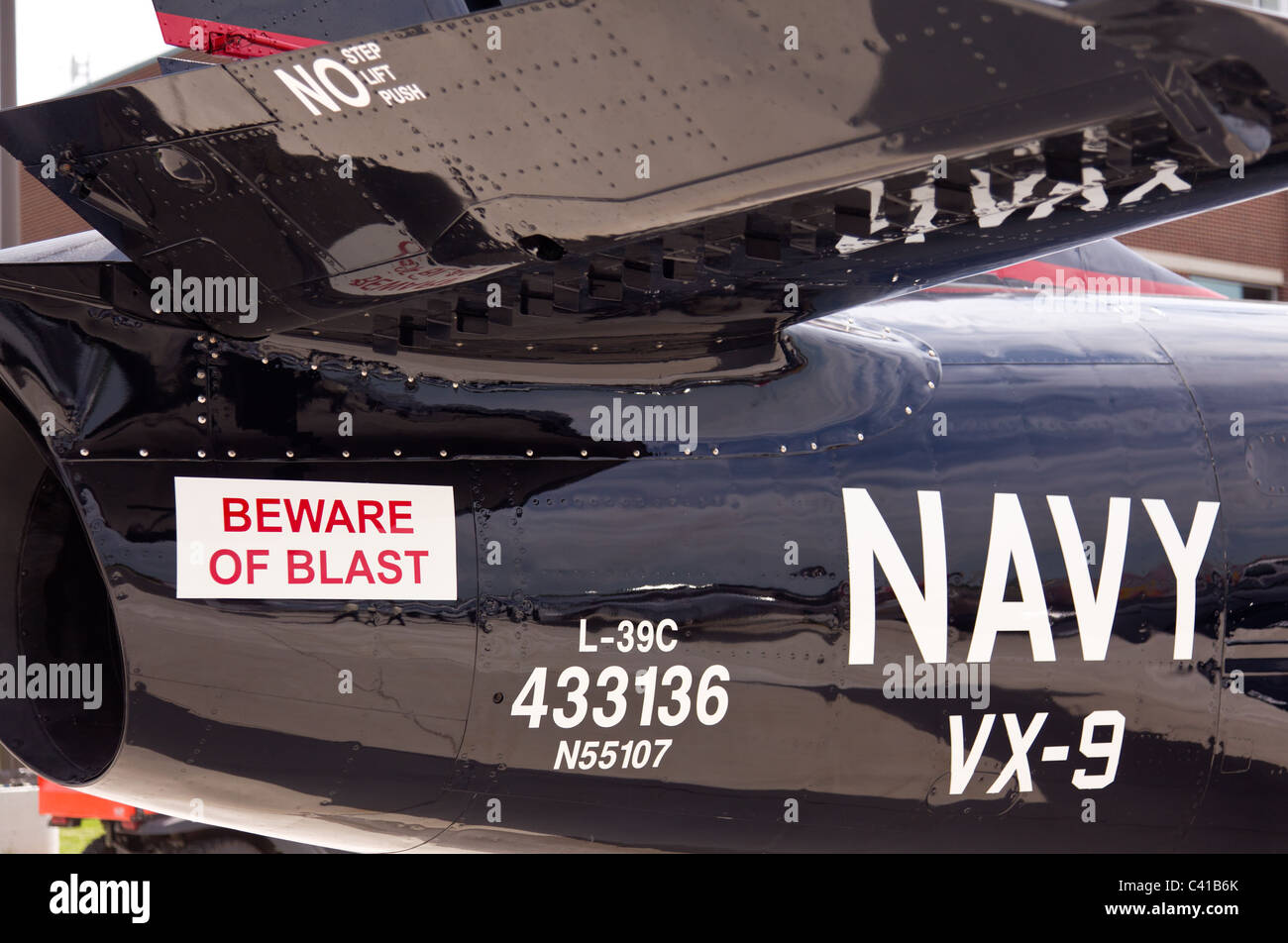 Jet engines on airforce Albatros L-39 fighter training aircraft Stock ...