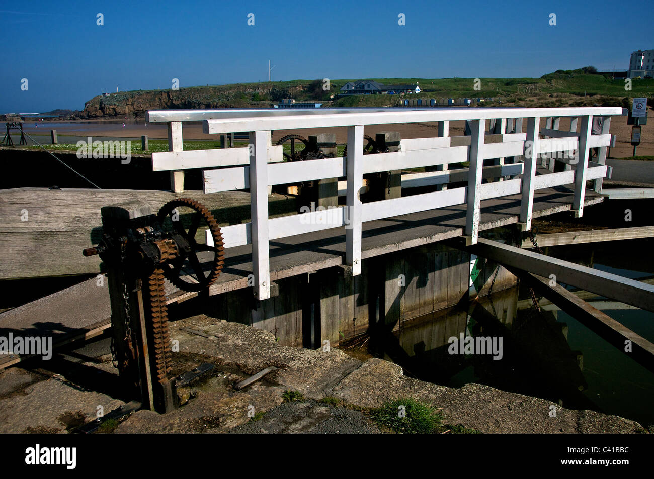 Bude Cornwall UK Canal Sea Lock Sealock Stock Photo - Alamy