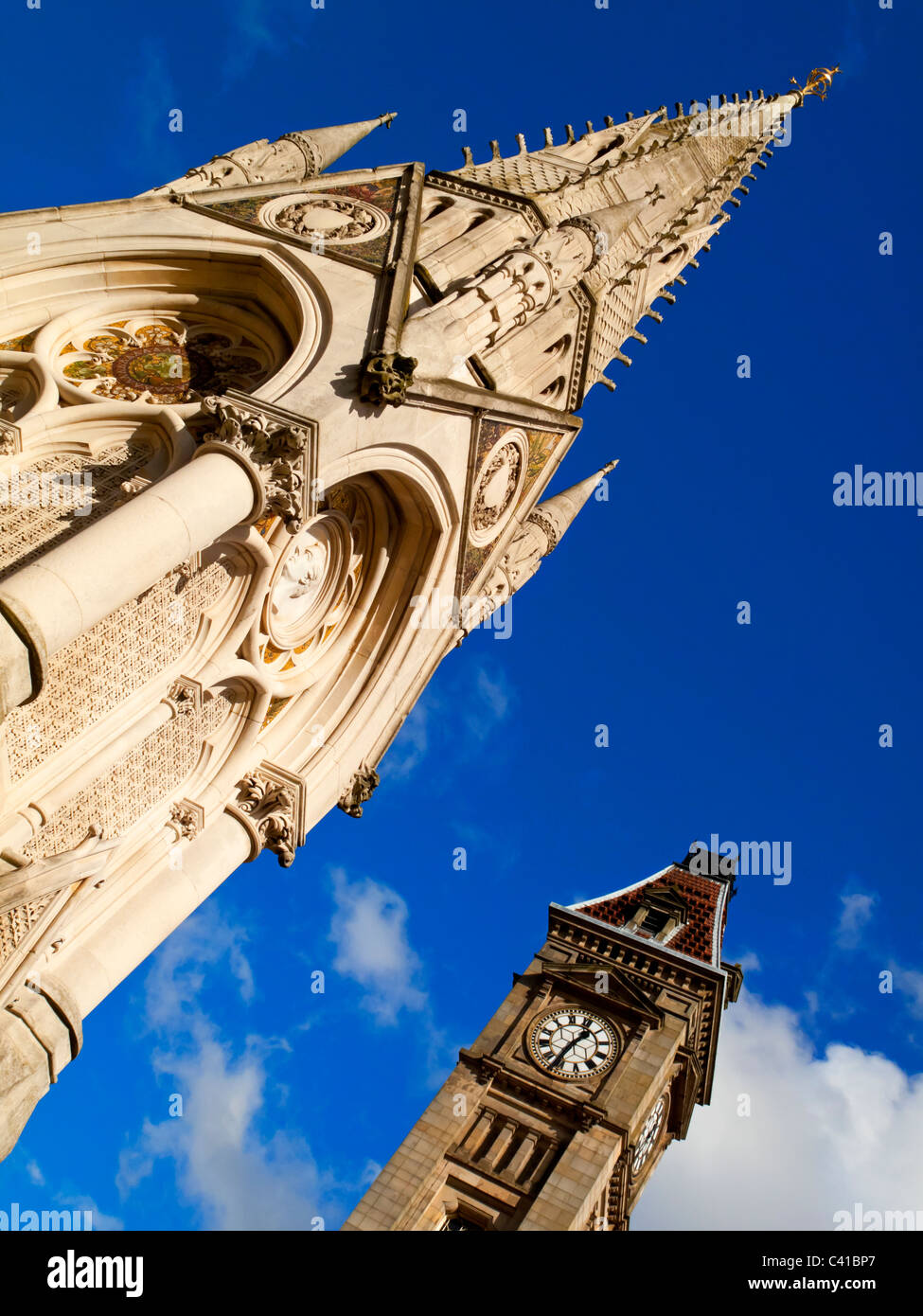 The Chamberlain Memorial to Joseph Chamberlain with the tower of ...