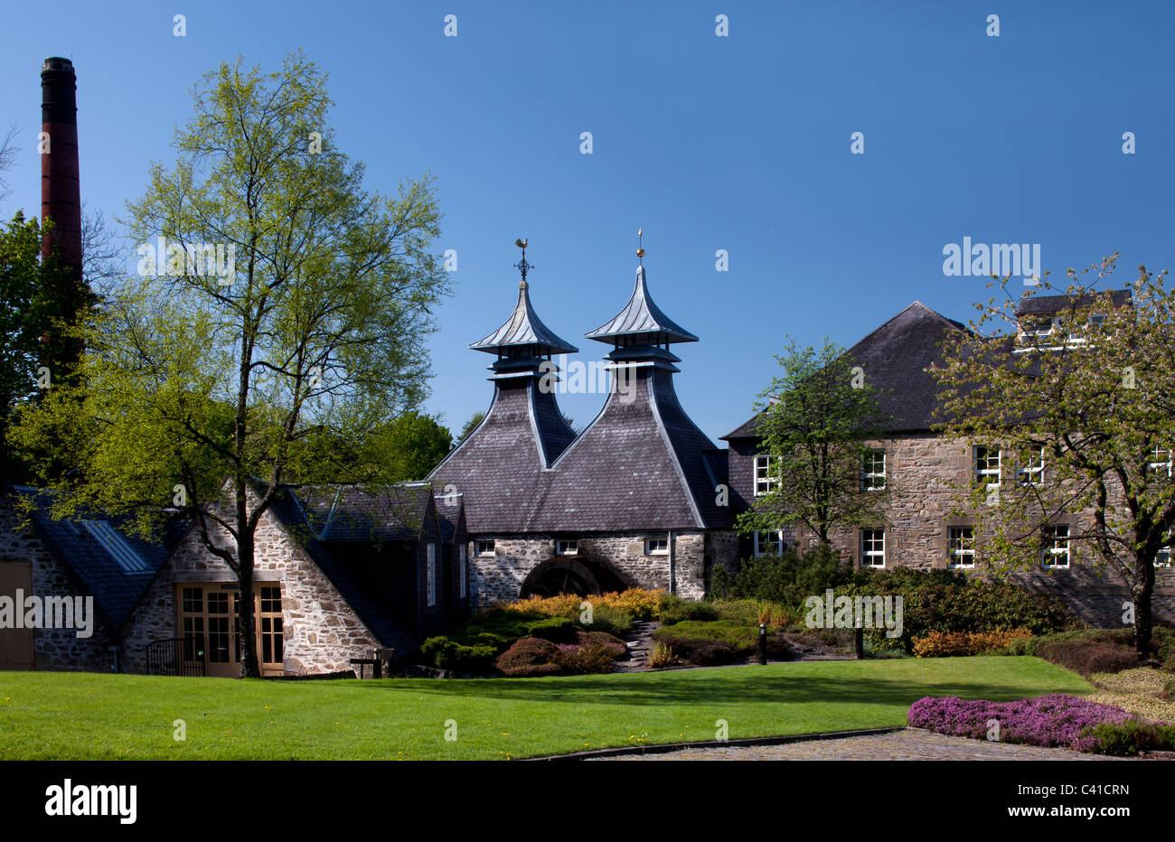 Springtime shot of Strathisla Distillery, with Spring flowers, in Keith ...