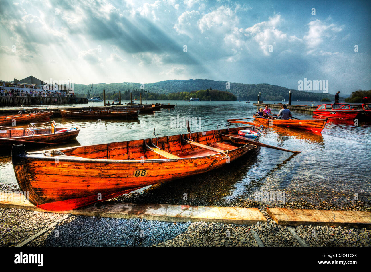 Rowing boats in Ambleside, Windermere, Cumbria, England Stock Photo - Alamy