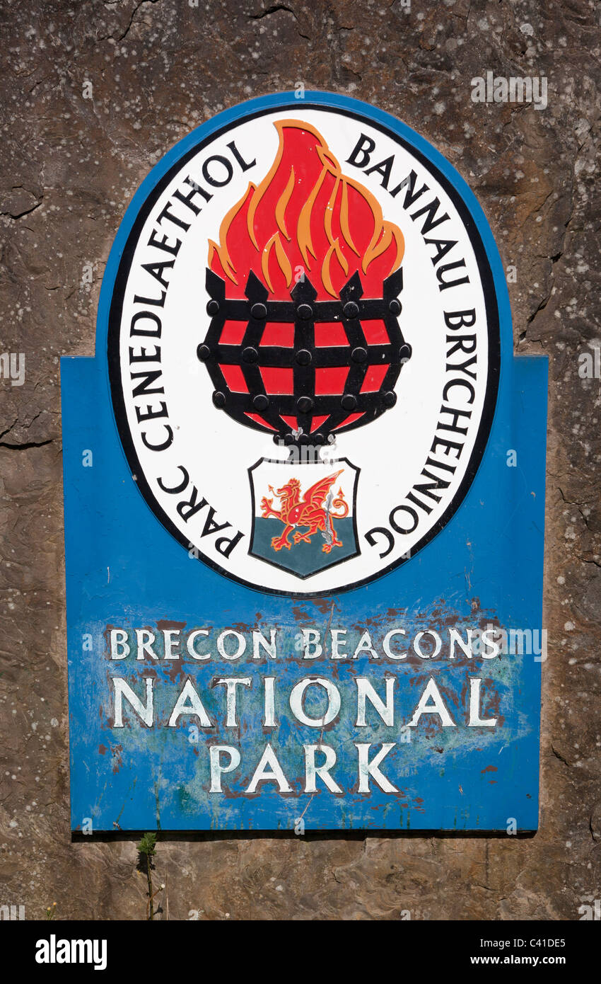 Brecon Beacons National Park Sign South Wales Stock Photo - Alamy