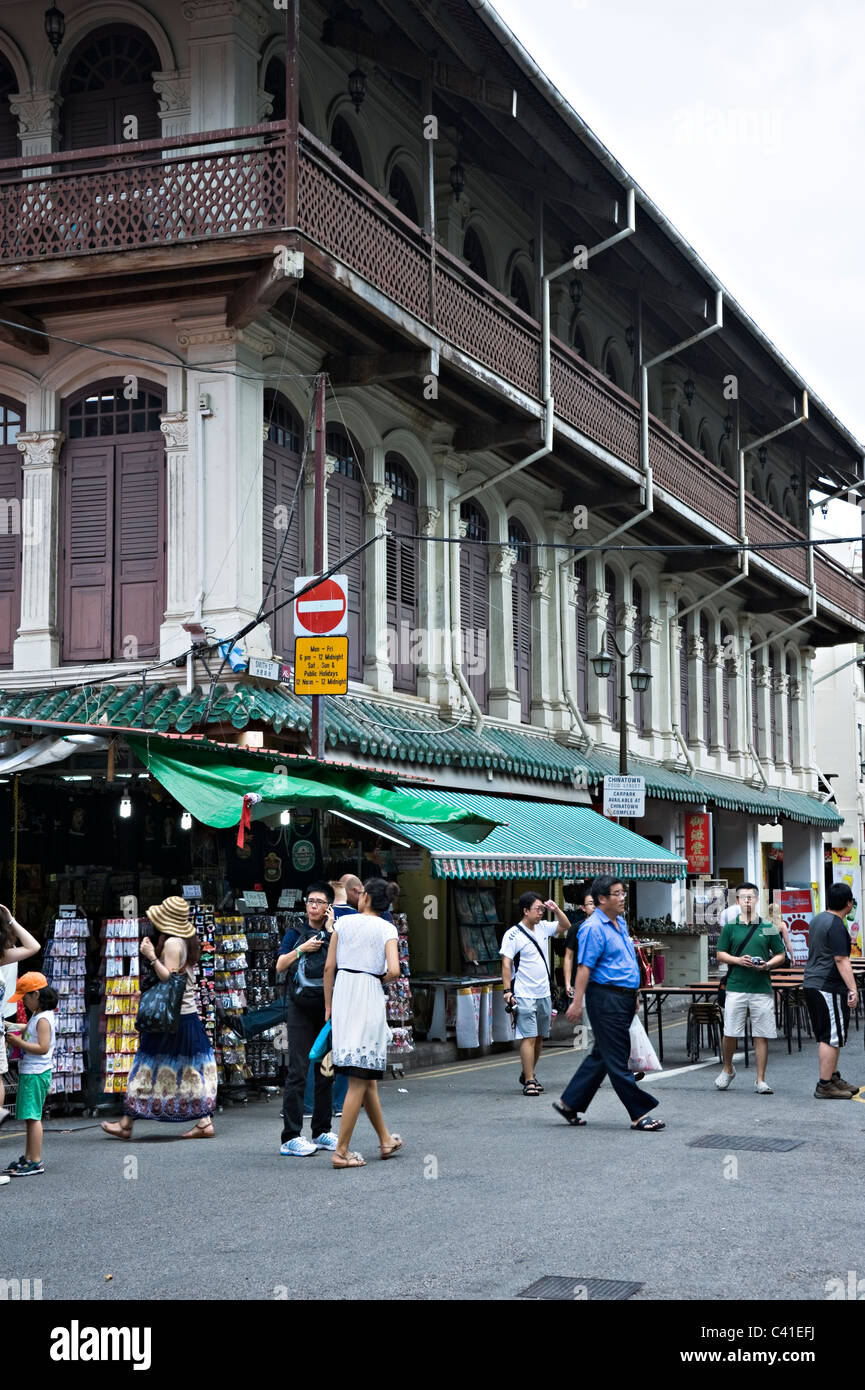 Brightly Coloured Shops in the Chinatown District of Singapore Republic ...