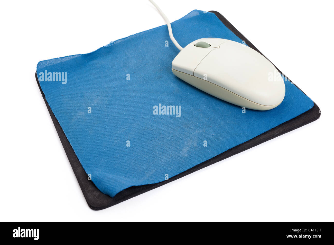 Computer Mouse and old Mouse pad close up Stock Photo - Alamy
