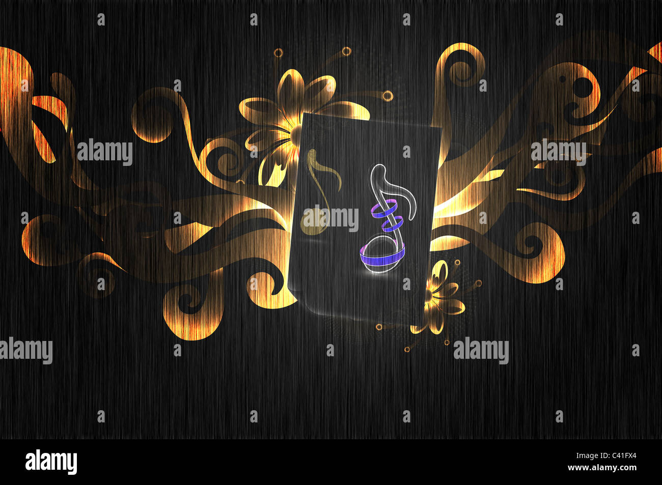 Abstract textured and colorful musical notes background Stock Photo - Alamy