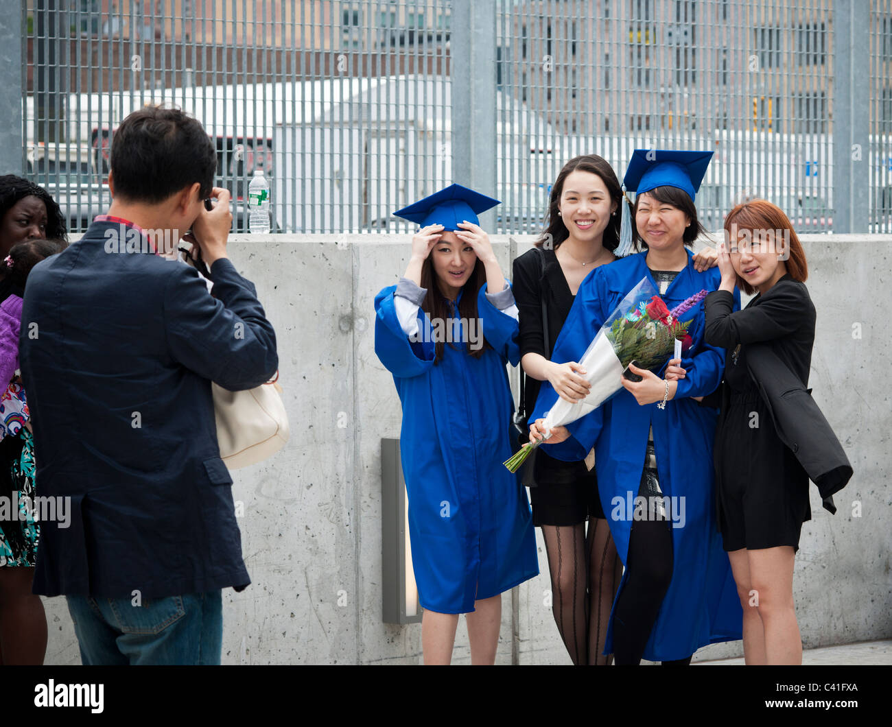 Very recent graduates and their friends and families after the Fashion ...