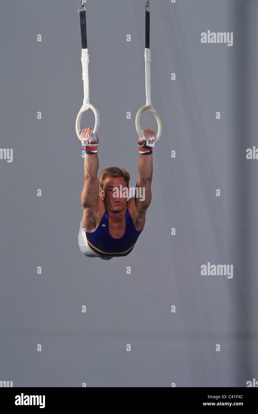 Gymnast rings hi-res stock photography and images - Alamy