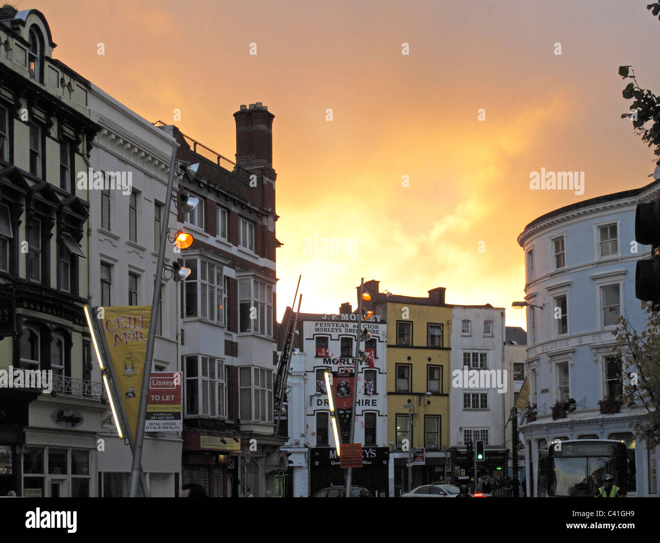 Cork City Centre Ireland sunset Stock Photo - Alamy