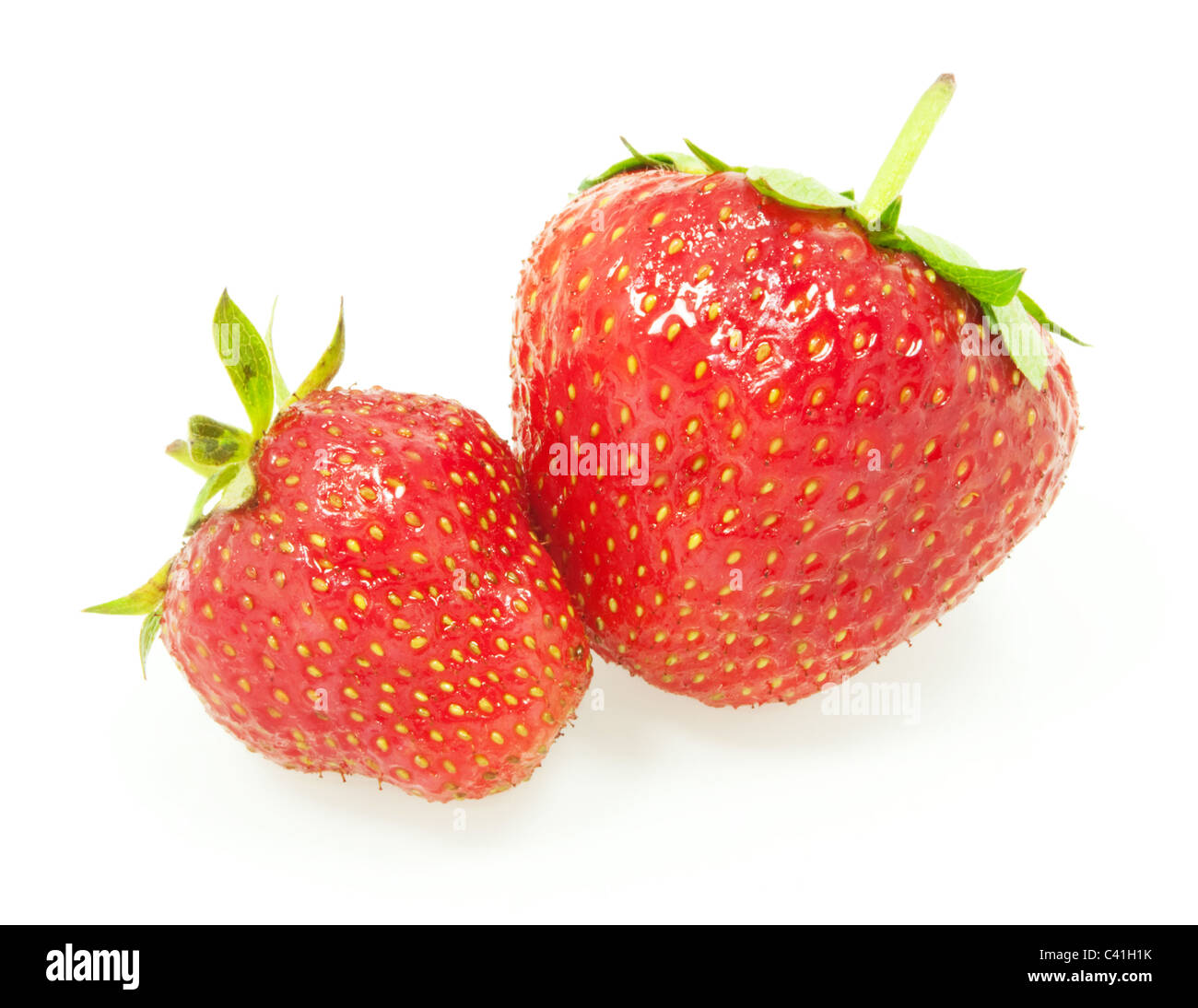 Strawberries on white background Stock Photo - Alamy