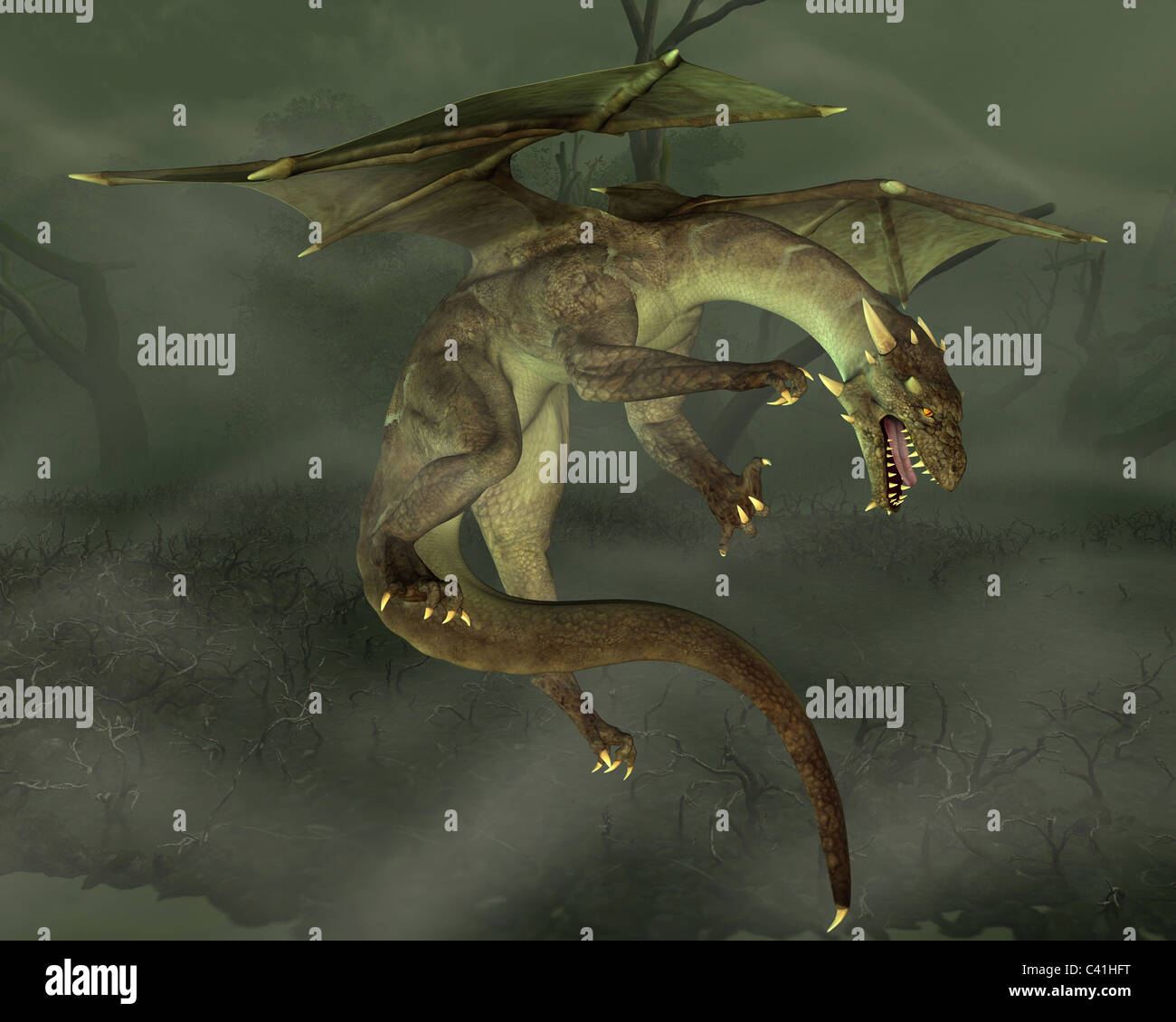 Green Swamp Dragon Stock Photo - Alamy