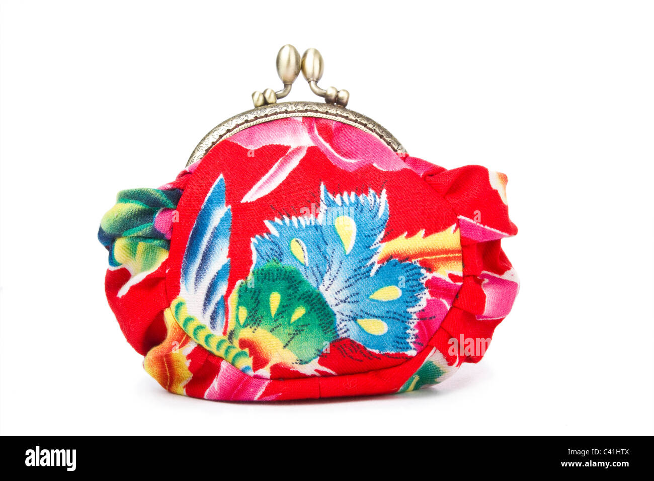 The handwork does Makeup bag（purse）isolated on white Stock Photo - Alamy