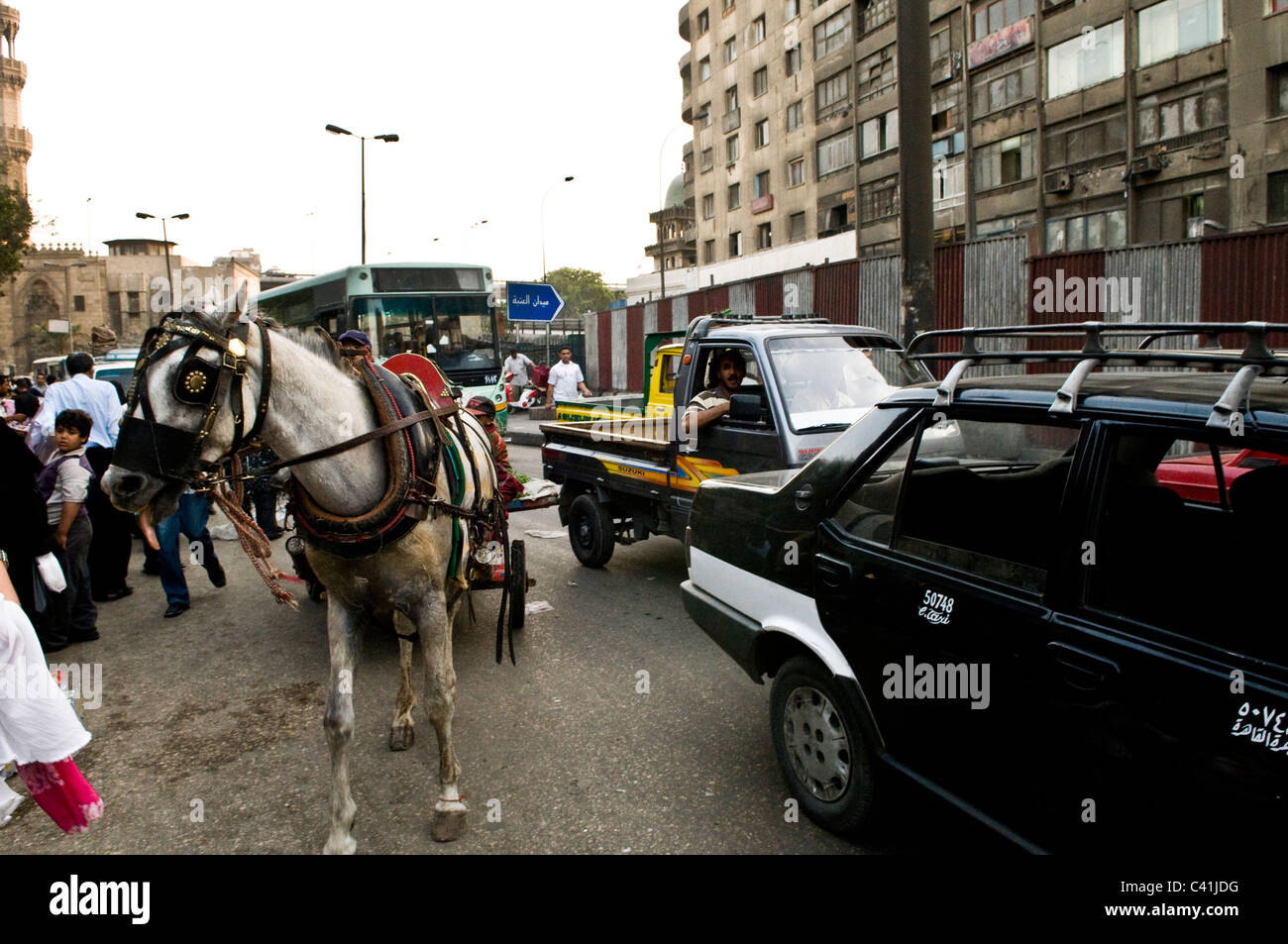 Busy street life in Cairo Stock Photo - Alamy