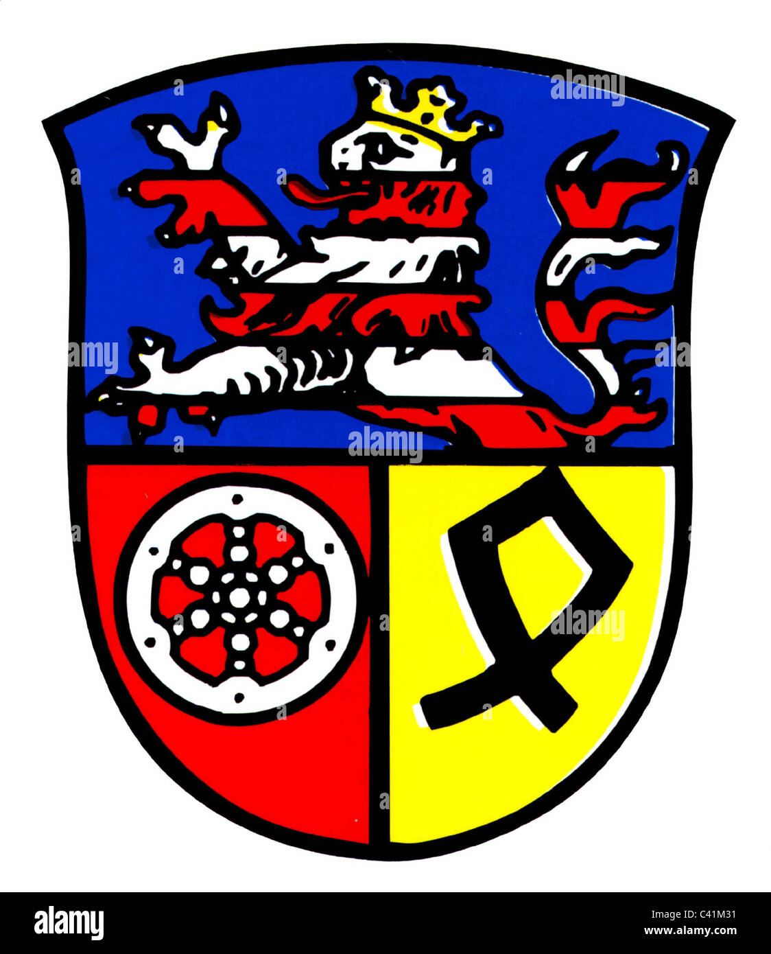 Lion and wheel emblem Cut Out Stock Images & Pictures - Alamy