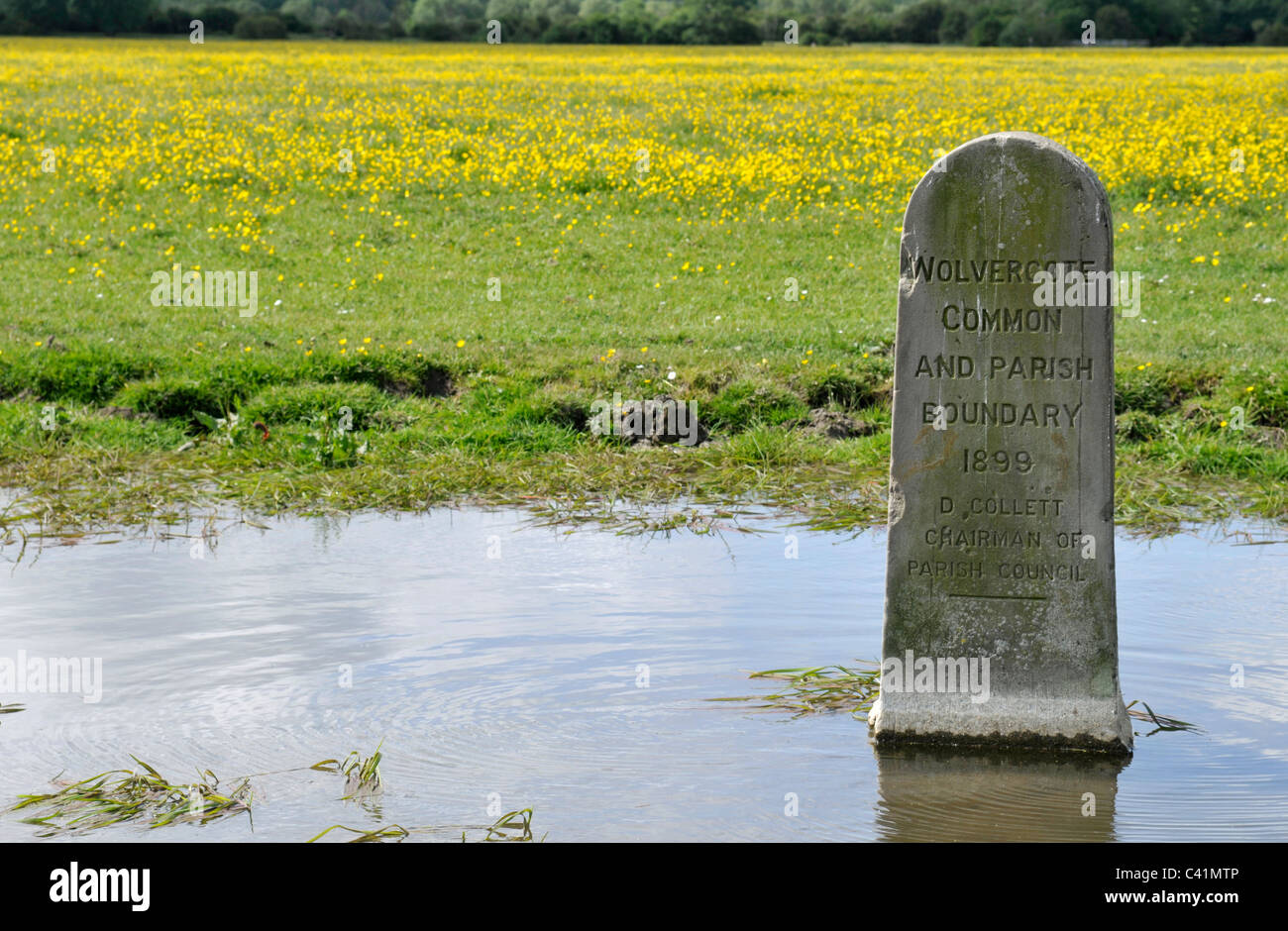 Wolvercote Common and Parish Stone Boundary Marker, Port Meadow, Oxford ...