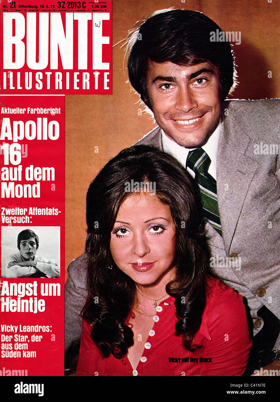 magazine, "Bunte Illustrierte", book 21, 10.5.1972, cover: Roy Black ...