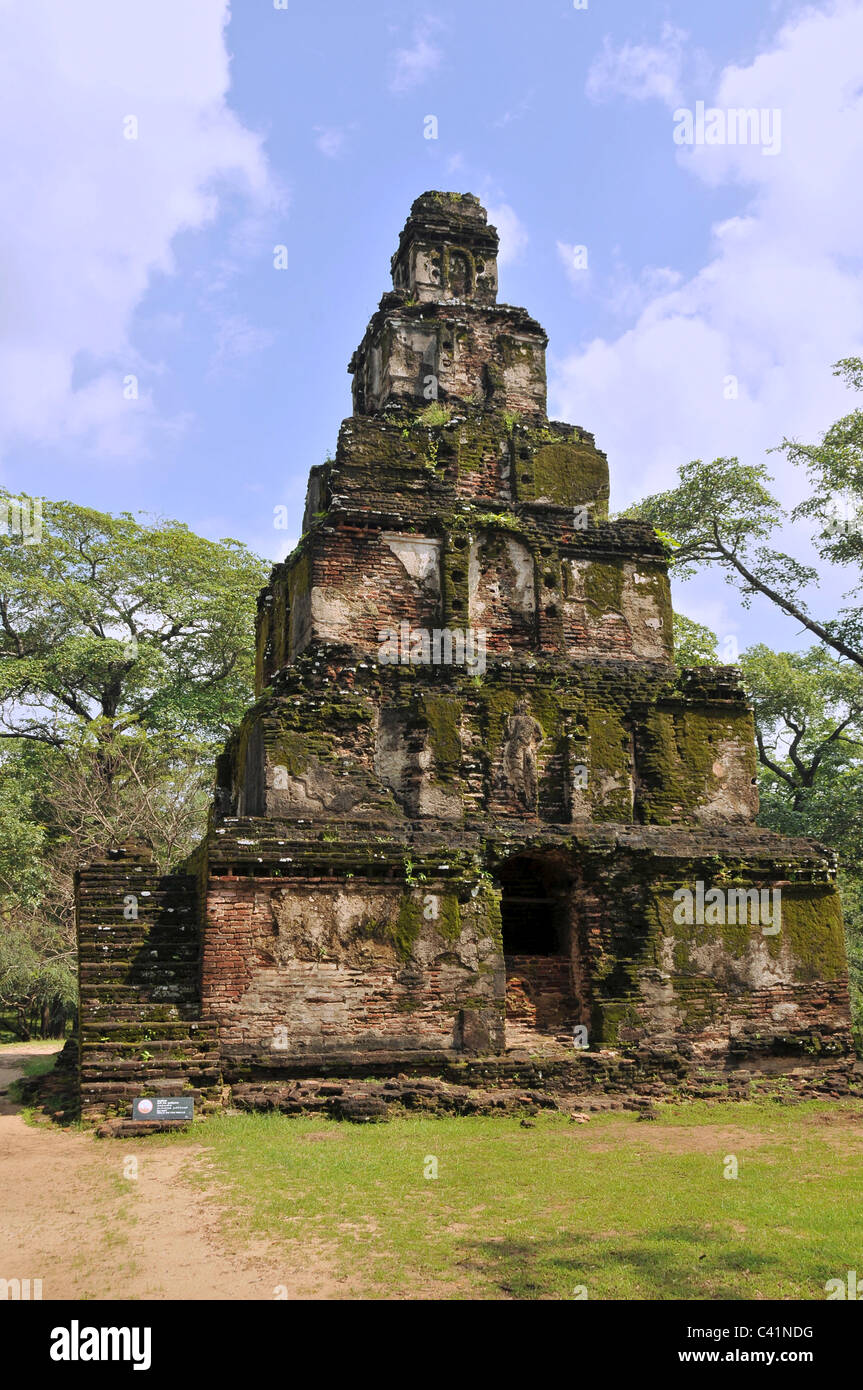 Six storey pyramid style Satmahal Prasada in the Quadrangle Polonnaruwa ...
