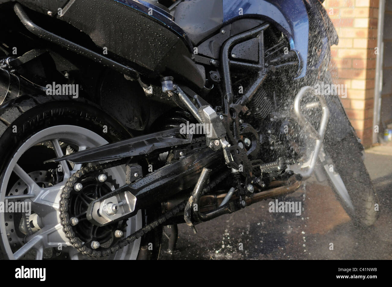 Washing a Motorbike Stock Photo - Alamy