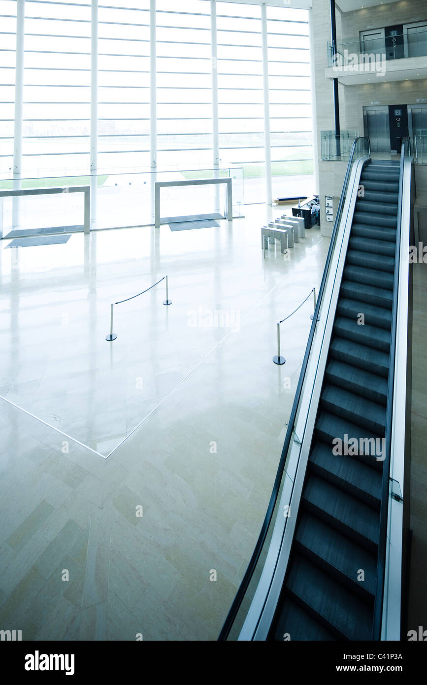 Elevator in atrium Stock Photo - Alamy
