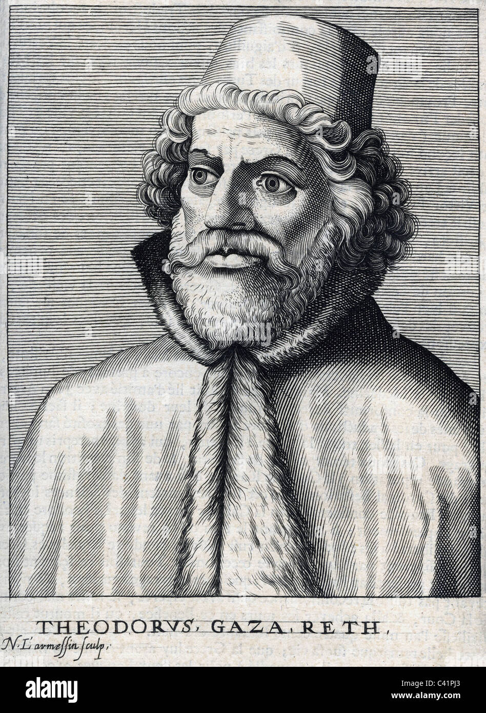 Gaza, Theodorus, circa 1410 - circa 1475, Greek humanist, portrait ...