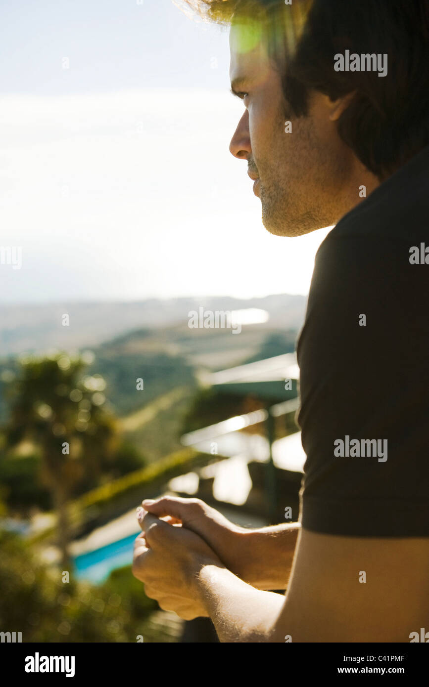 Man contemplating view Stock Photo - Alamy